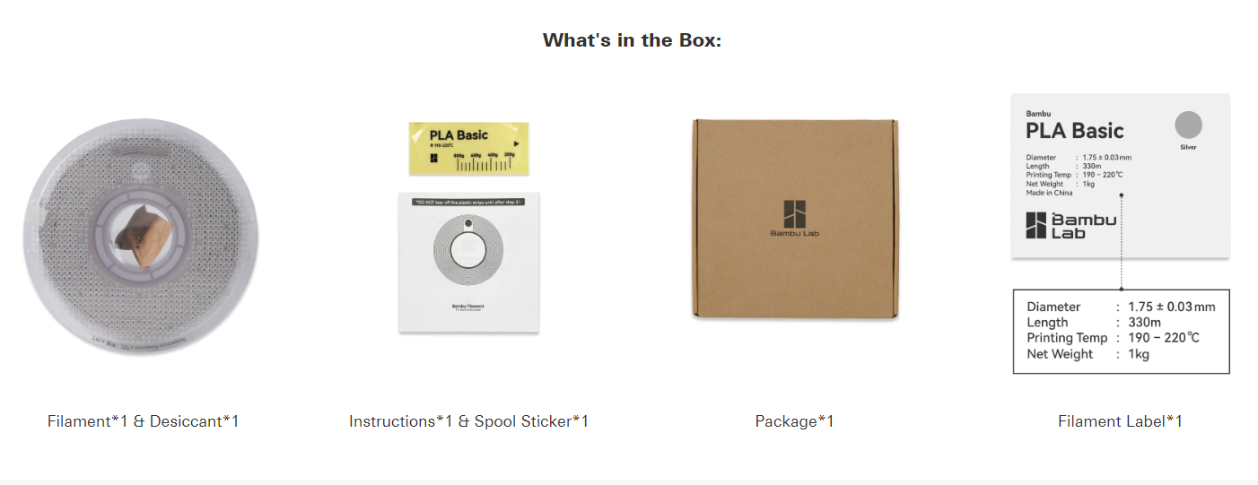 Bambu Lab - PLA Basic Refill - 1 kg / 1.75 mm - 3DVerkstan